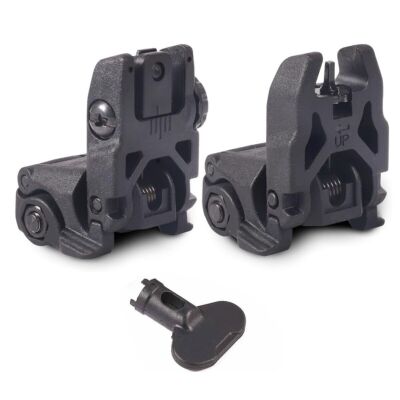 Front and Rear Generation Back Up Sight Set in Sleek Black Finish For Picatinny | eBay
