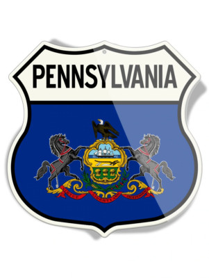 State Flag of Pennsylvania - Shield Shape - Aluminum Sign | eBay