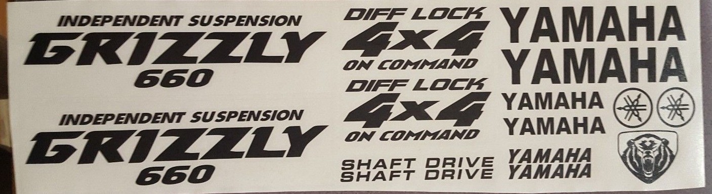 Sticker Decal Kit for Yamaha Grizzly 660 Fender Tank Emblem Graphic | eBay