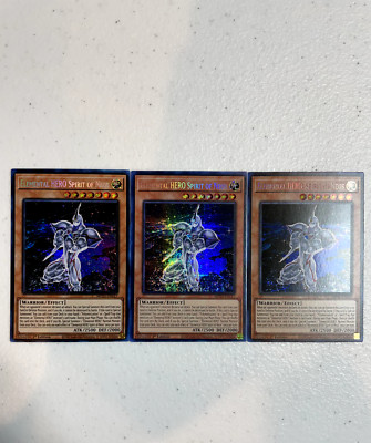yugioh elemental hero spirit of neos prismatic secret rare 3x mp23 ...