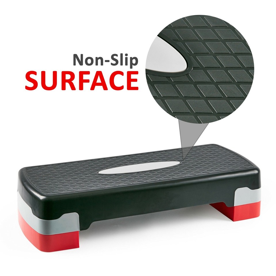 AEROBIC STEPPER CARDIO FITNESS STEP BOARD 2 TIER HOME GYM EXERCISE ...