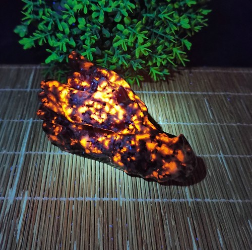 Carving Dragon Skull Under UV Ligh Yooperlite Yooper Stone Lake ...