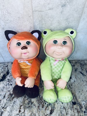 x2 Lot CPK Cabbage Patch Cuties Plush Baby Doll Frog & Fox Bundle 10 ...