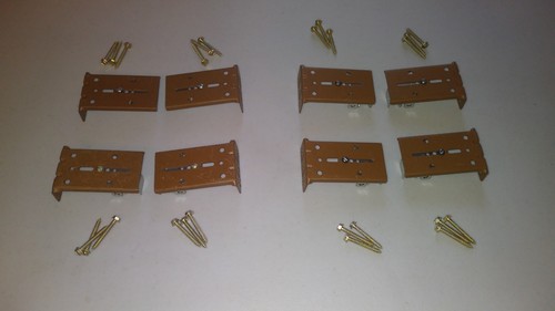 Vintage Kirsch traverse rod (4 pair) wall mount end brackets. Oak color ...