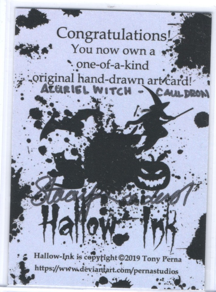 2019 Tony Perna Hallow-Ink 1/1 Hand-drawn Aluriel Witch - Cauldron | eBay
