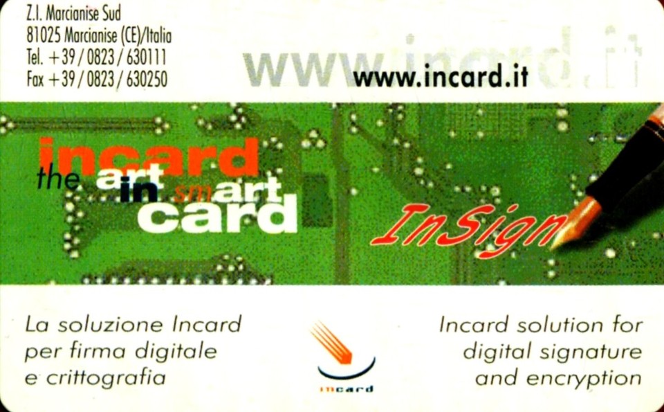 Prototype Card with Special Use Chip Incard C&C 5539 Insign | eBay