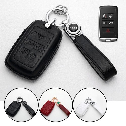 Real Leather Car Key Fob Case Cover For Land Rover Range Rover Evoque ...