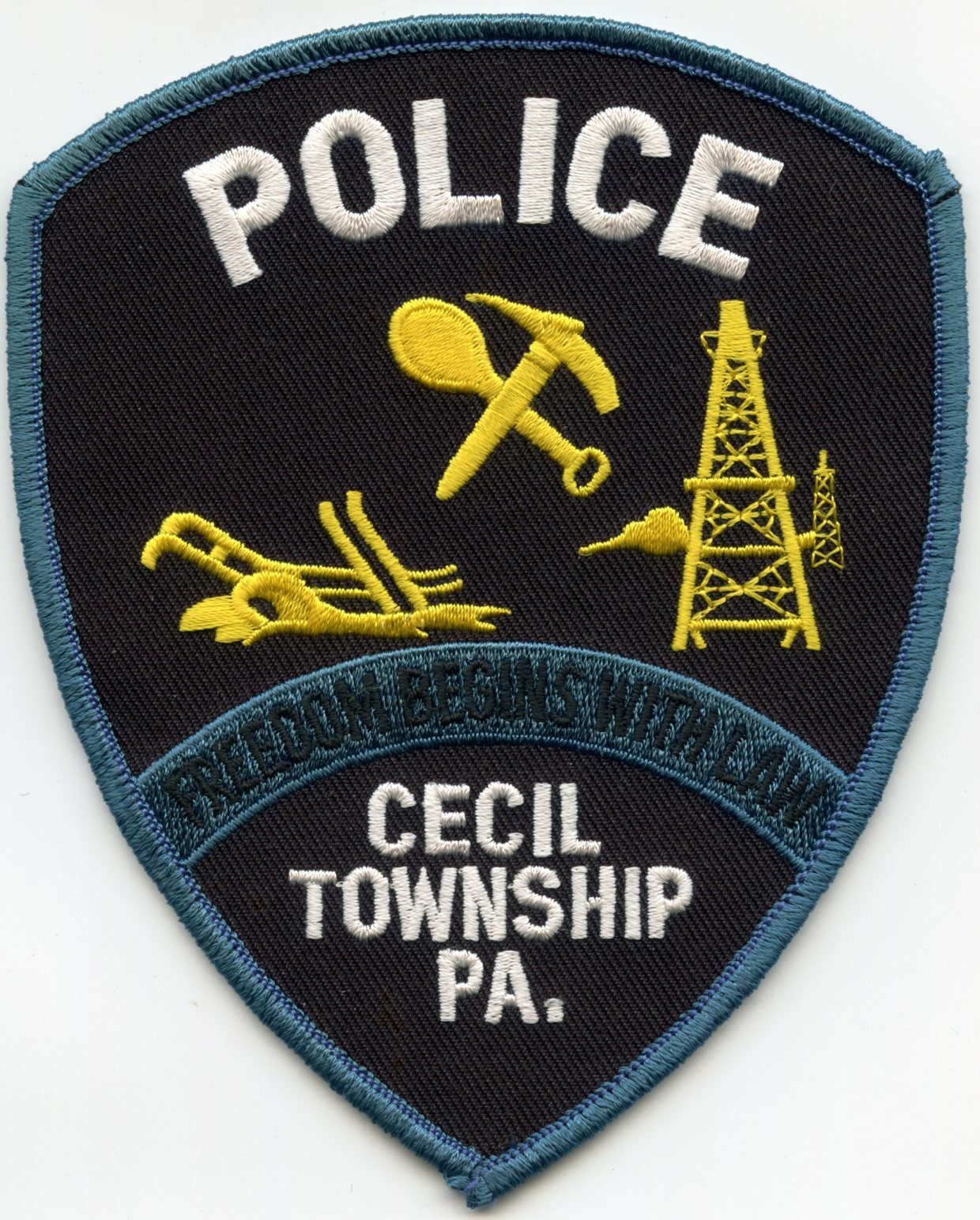 CECIL TOWNSHIP PENNSYLVANIA PA Freedom Begins With Law POLICE PATCH | eBay