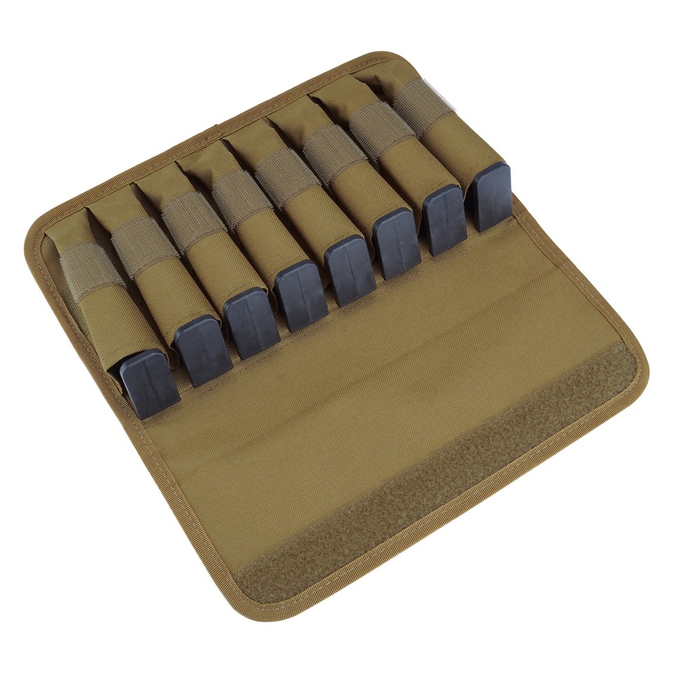 Coyote Tan Molle 9MM .45 ACP .40 S&W 8 Mag Pouch with Pistol Magazine ...