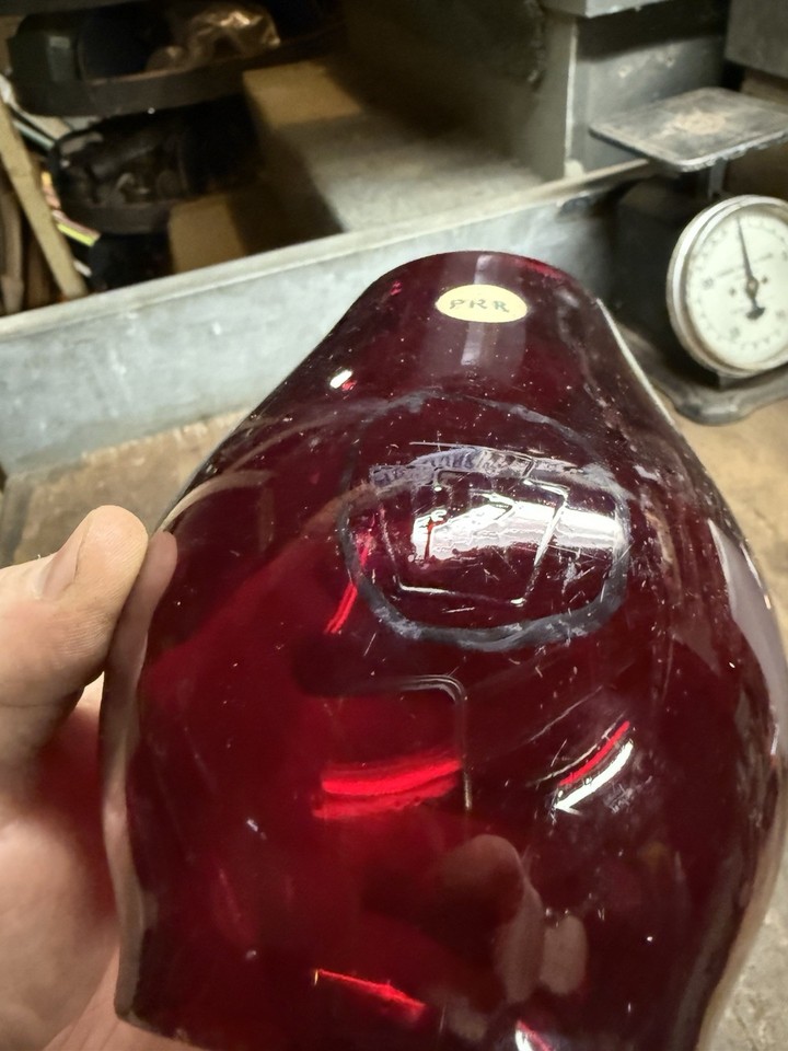 Rare PRR Pennsylvania Railroad RR Oil Barn Lantern Glass Red Ruby Globe CNX USA | eBay