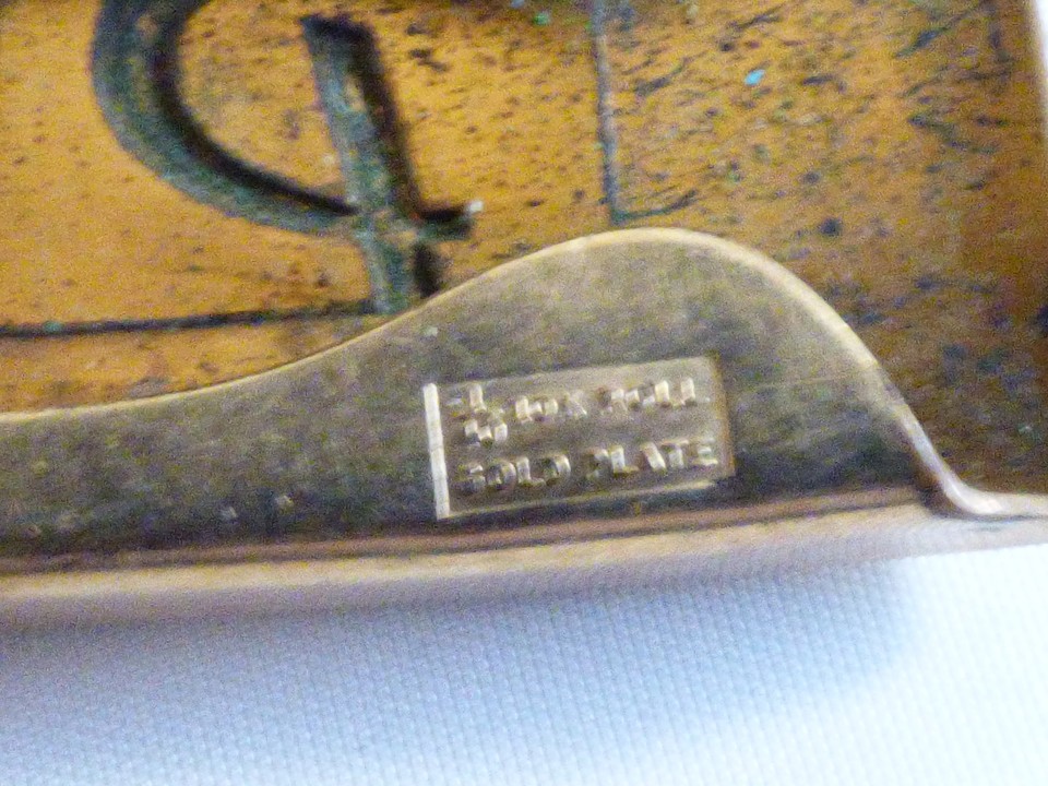 Vtg Hickok USA 10K Roll Gold Plate Front Initial Letter P Handmade Belt ...