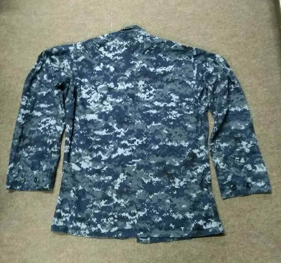 USGI Navy Working Uniform NWU Blue Digital Camo Jacket / Shirt Medium ...