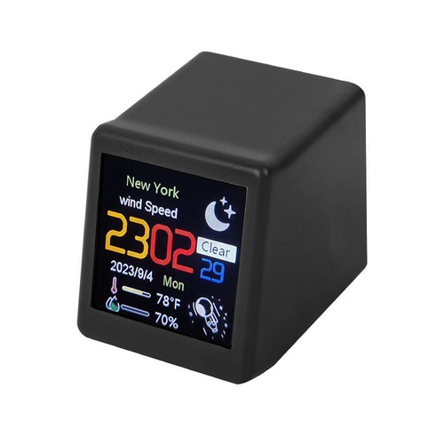 Mini Desktop Clock WIFI Weather Clock 1.5Inch Screen Temperature ...