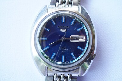 RARE SEIKO 5 DX NO.5139-6000 27 JEWELS DEEP BLUE DIAL JAPAN WATCH | eBay