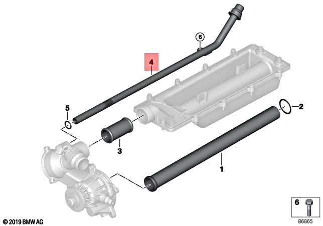Genuine Engine Thermostat Return Pipe Heater BMW Alpina X5 B7 E53 ...