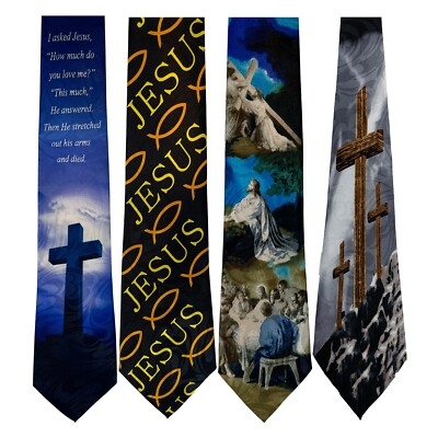 Pack of 4 Steven Harris Christian Jesus Necktie Religious Neck Tie ...