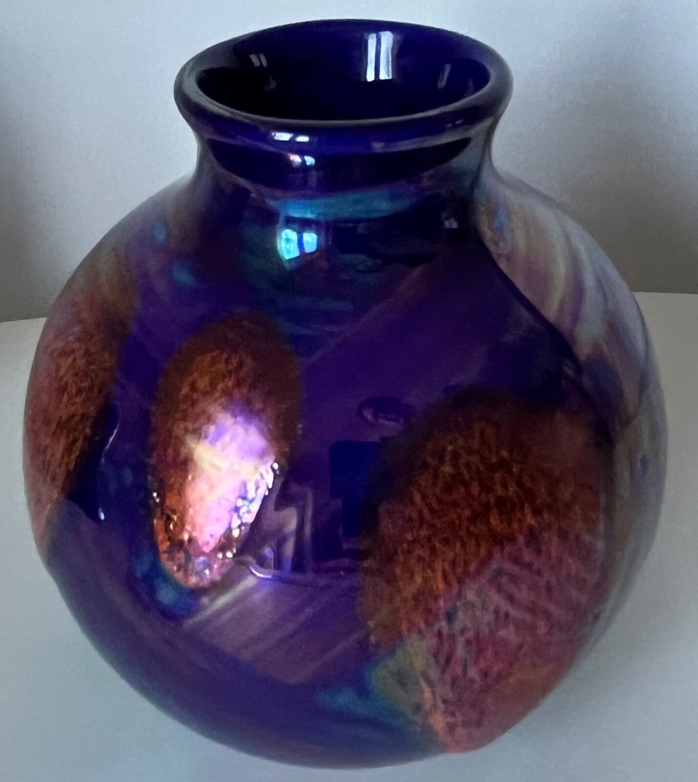 Vintage RARE POOLE POTTERY Living Glaze Lustre COSMIC Round Bulb Vase ...