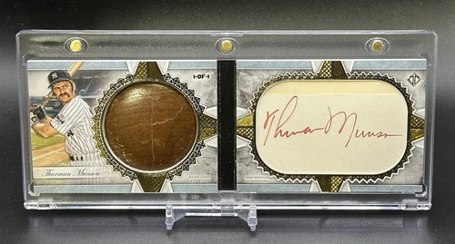 2019 Topps Transcendent Thurman Munson Bat Knob & Cut Signature Book ...