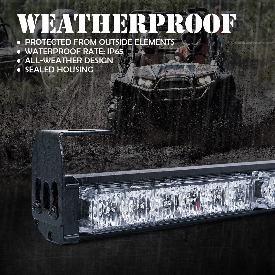 36" Rear LED Chase Light Bars w/Strobe Brake Reverse Turn Signal UTV ...