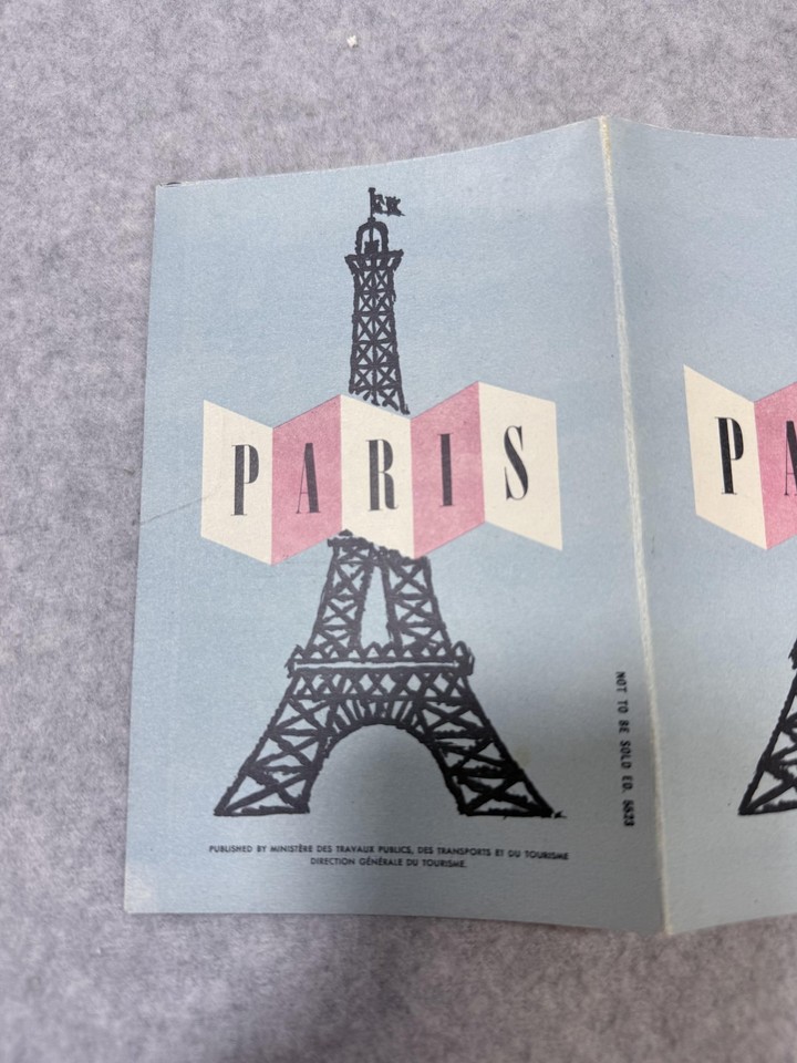 Vintage Paris Tourist Folding Metro Map Booklet Eiffel Tower Cover ...