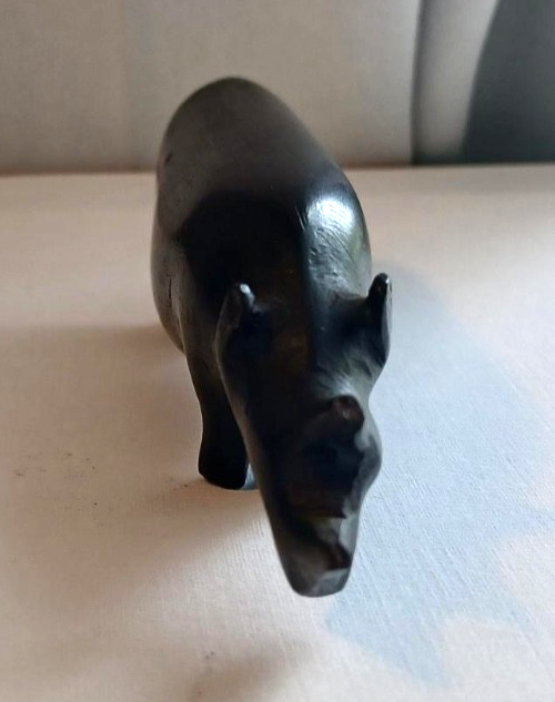 Hand Carved Ebony Wood African Abstract Art Rhino Figure Contemporary ...