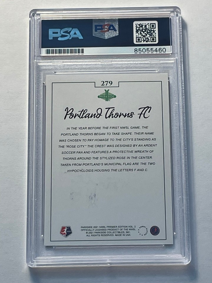 Sophia Smith 2021 Parkside NWSL Thorns Logo #279 Auto Autograph PSA GEM ...