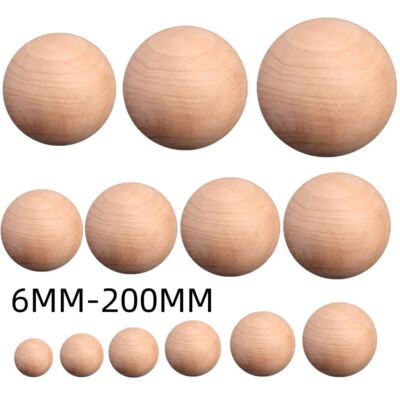 Dia Natural Wooden Craft Balls Wood Solid Ball Spheres DIY Supplies 6mm ...