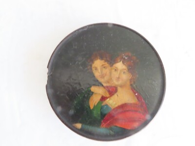 Vintage Early 19th Century Romantic Era Paper Mache Snuff Box 2 Young ...