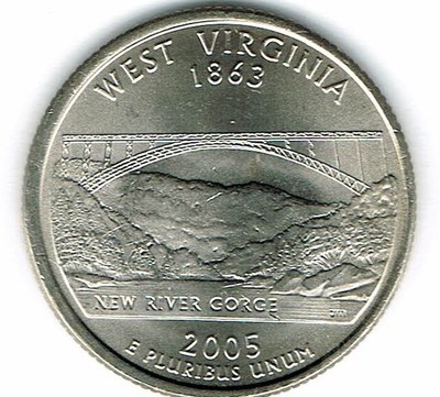2005-P Philadelphia Brilliant Uncirculated West Virginia 35TH State ...