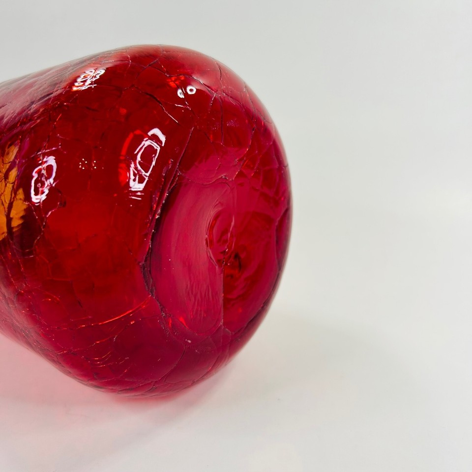 Kanawha Art Glass Ruby Crackle Martini Pitcher Mid Century Design | eBay