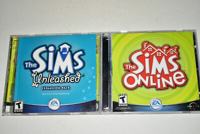 The Sims Online PC 2 Discs & Unleashed Expansion Pack EA Games Lot of 2 ...