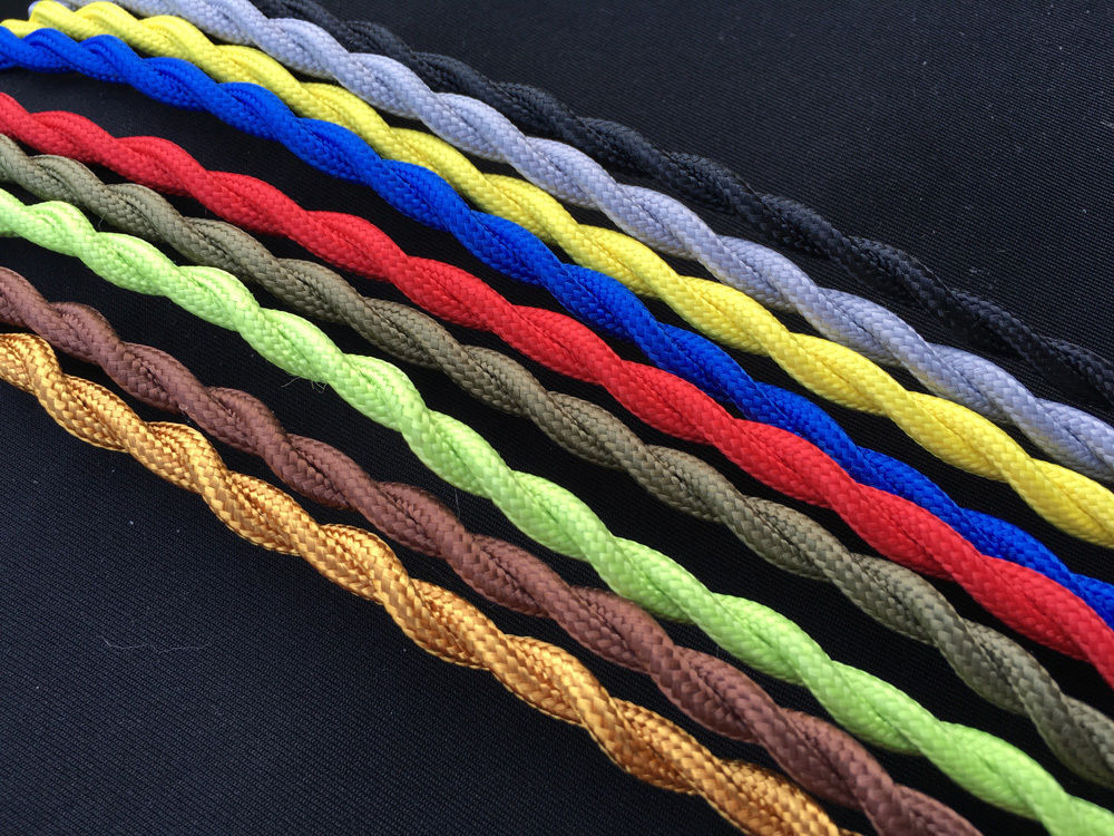 Twisted 2/3 Core Braided Electrical Cable Vintage Fabric Lighting Cord ...