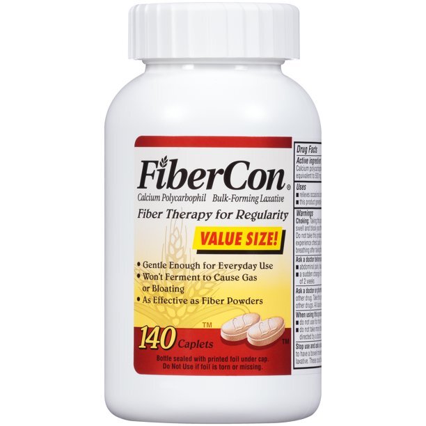 FIBERCON CAPLET 140CT calcium polycarbophil ORAL TABLET 625 MG ...