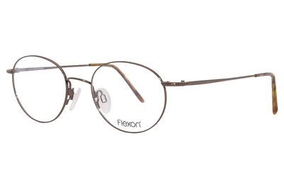 Flexon 623 218 Eyeglasses Men's Coffee Full Rim Round Optical Frame ...