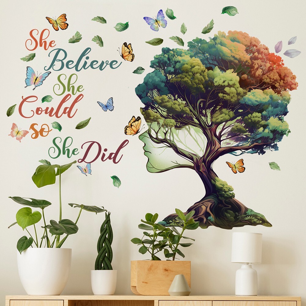 High Quality Wall Sticker Bird Mural Big Tree Home Decoration Cartoon ...