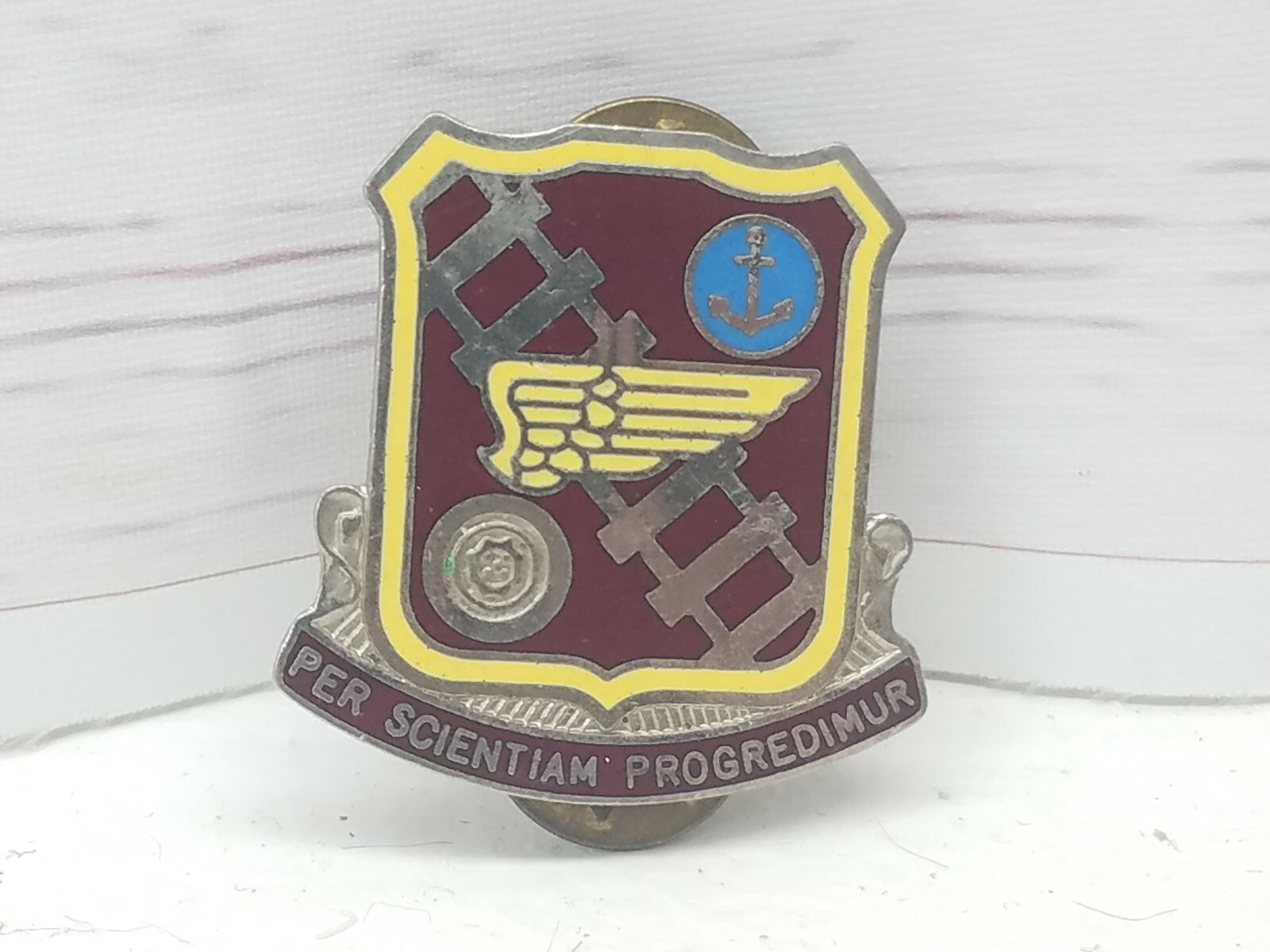 Per Scientiam Progredimur US Military Crest Pin Pinback M1 | eBay