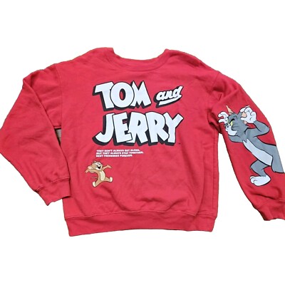 TOM AND JERRY Red Sweatshirt Sweater Size Large L (11-13) Turner ...
