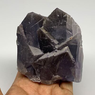 0.698 lbs, 3.5"x3.4"x2.6", Purple Fluorite Crystal Mineral Specimen ...