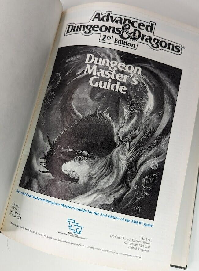 🐉1989 Advanced Dungeons and Dragons 2nd Edition Dungeon Masters Guide ...