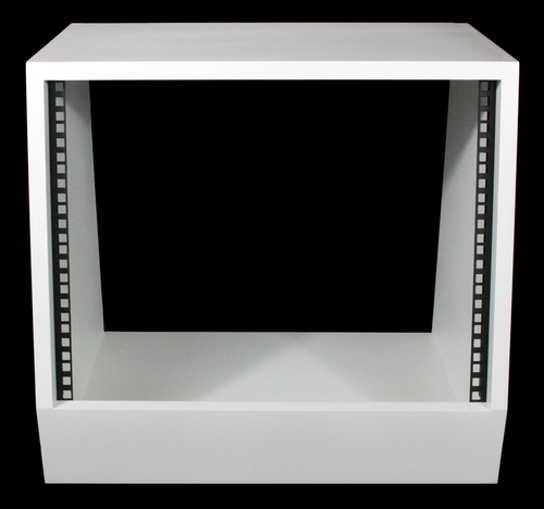 White 8u angled 19" inch wooden rack unit/case/cabinet for studio/DJ ...