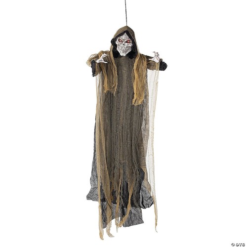 35 1/4" x 6 Ft. Animated Hanging Grim Reaper Plastic Halloween ...