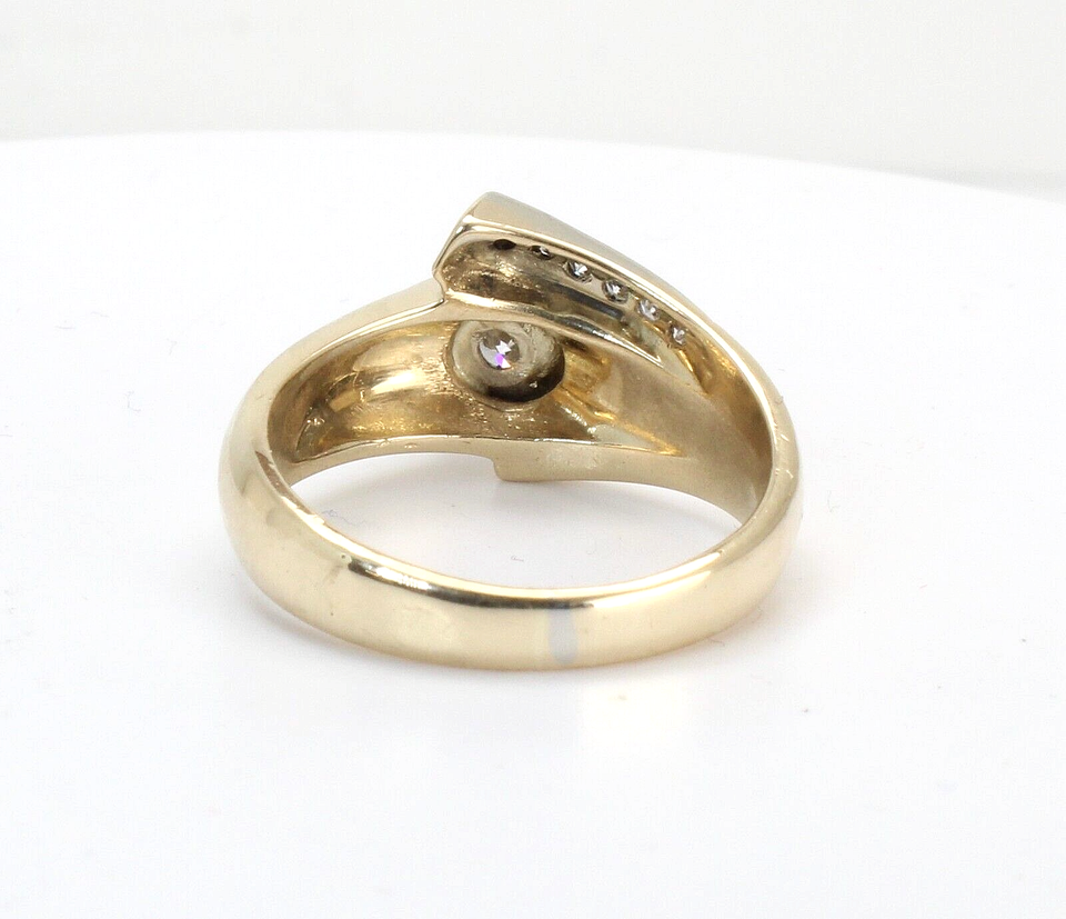 14k Solid Gold Heavy 8g Mans Dinner Pinky Ring Band 35ctw Diamonds Size ...