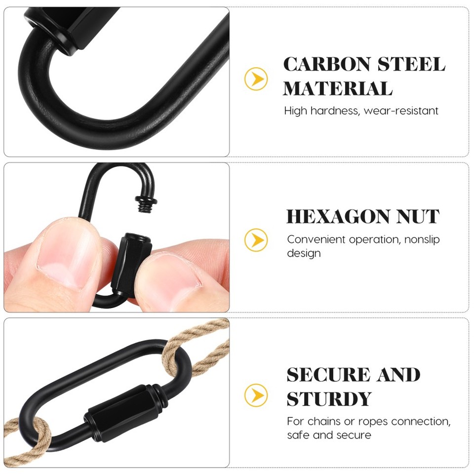 8pcs Heavy Duty Carabiner Chain Links Climbing Carabiner Clips Locking ...