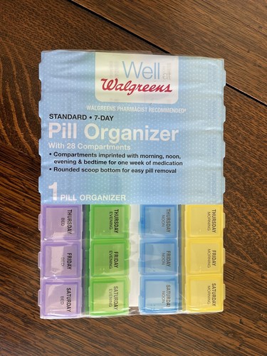 Walgreens Pill Organizer 7 Day 28 Compartments Extra Large Medication ...