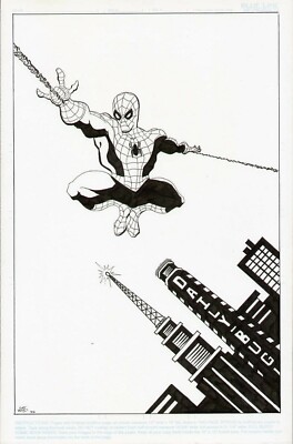 SPIDERMAN 11x17 ORIGINAL ART DRAWING PINUP PAGE SKETCH AMAZING (TIM ...