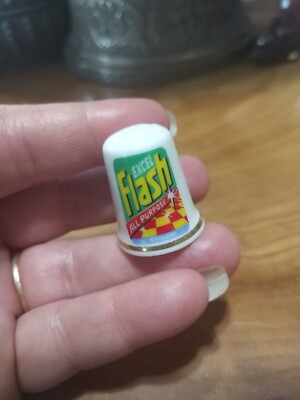 Vintage Flash Cleaner advertising Thimble. Fine porcelain | eBay