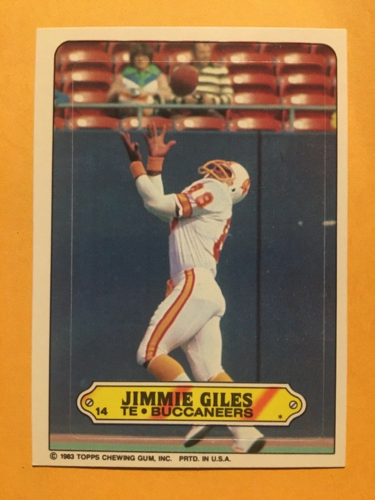 1983 Topps Sticker Insert Buccaneers Jimmie Giles Football Card #14 | eBay