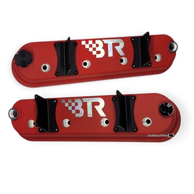 BTR Brian Tooley Red LS Valve Cover Pair with Coil Mounts Aluminum LS1 ...