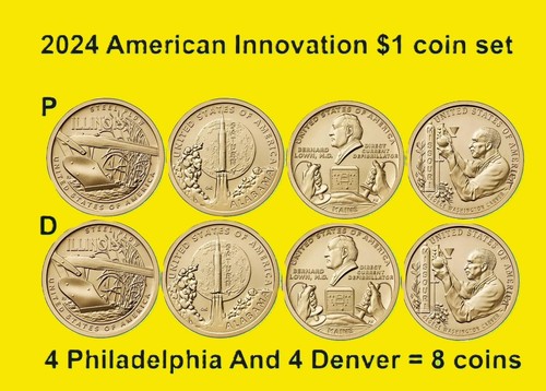 2024 P&D American Innovation Dollar Complete Uncirculated 8 Coin Set W ...