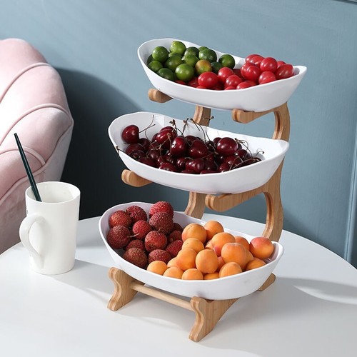 Living Room Home Three-layer Plastic Fruit Plate Snack Dish Creative ...